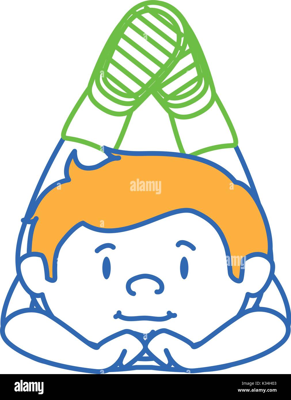 cute little boy lying character vector illustration design Stock Vector ...