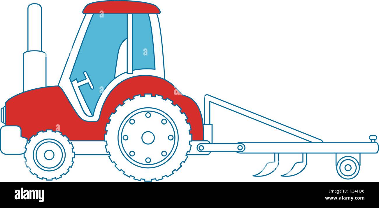 Farm tractor with rake vector illustration design Stock Vector Image ...