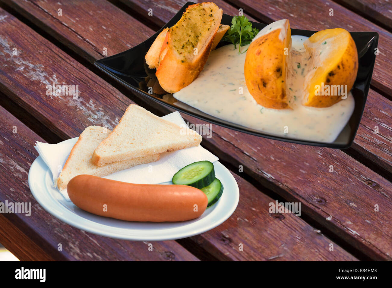 Bockwurst with bread hi-res stock photography and images - Alamy