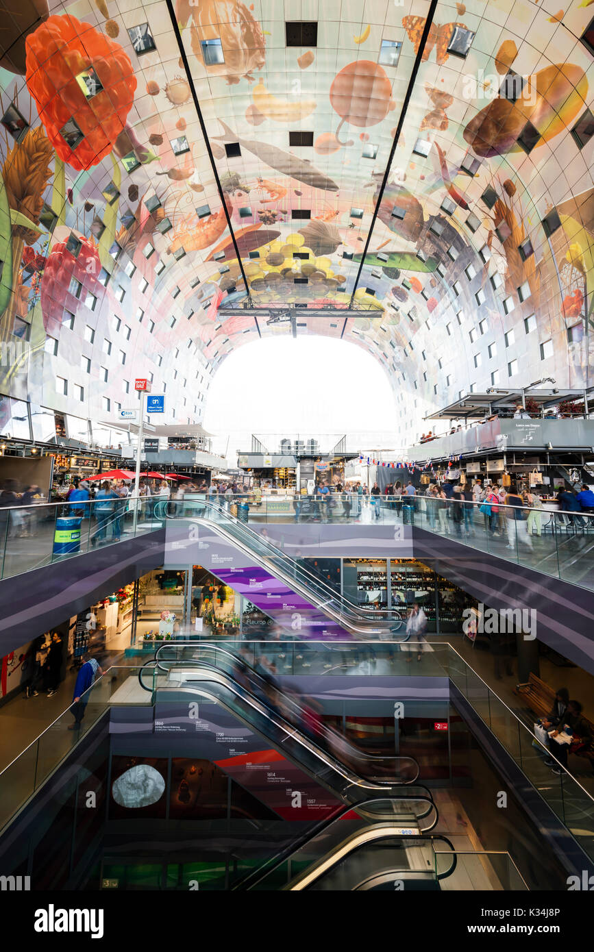 Interior of Markthal, Westnieuwland, Rotterdam, Netherlands Stock Photo ...