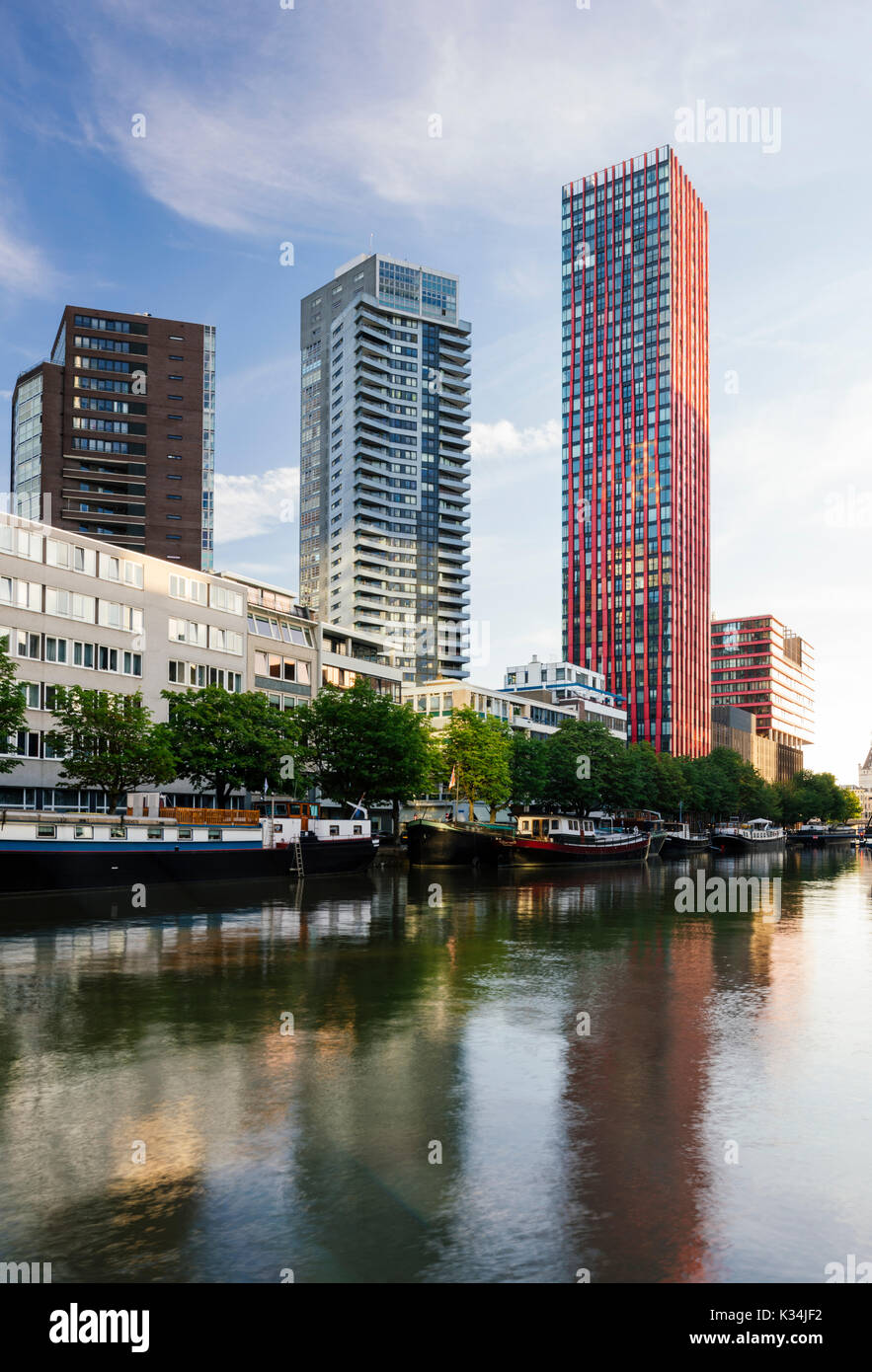 Exterior of The Red Apple Building at dawn, Rotterdam, Netherlands ...