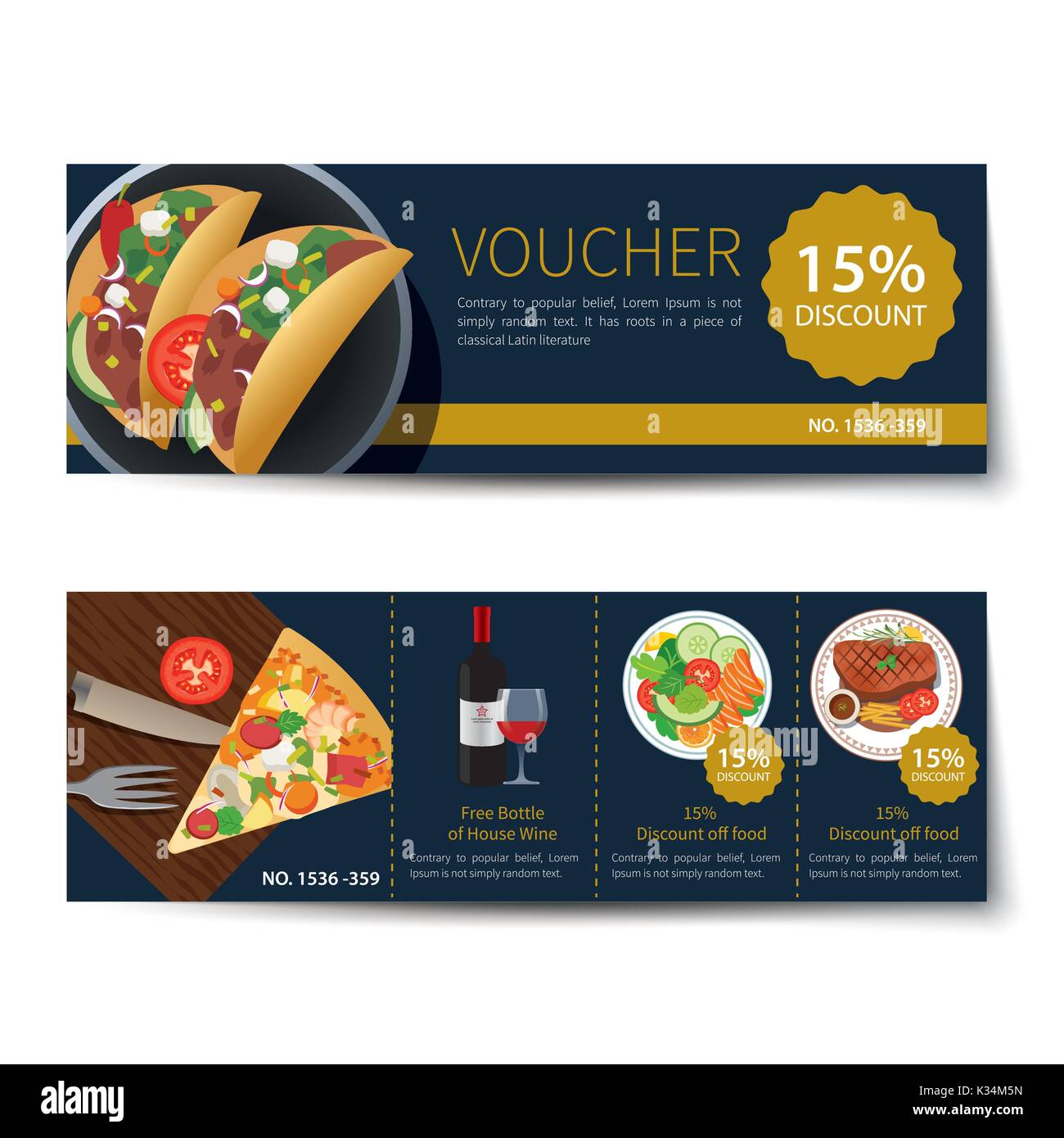 set of food voucher discount template design Stock Vector Image & Art ...