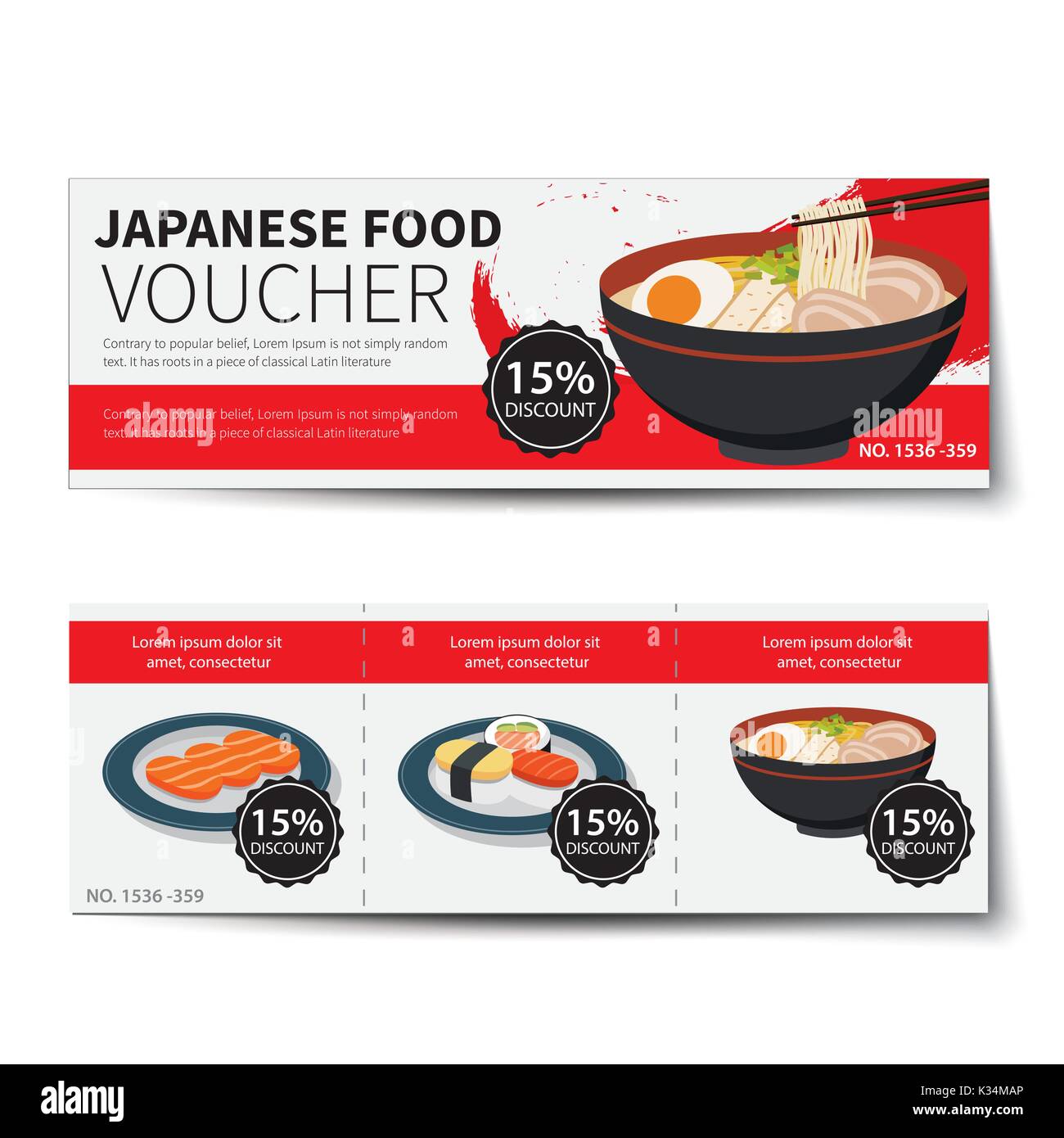 japanese food voucher discount template design Stock Vector Image & Art ...