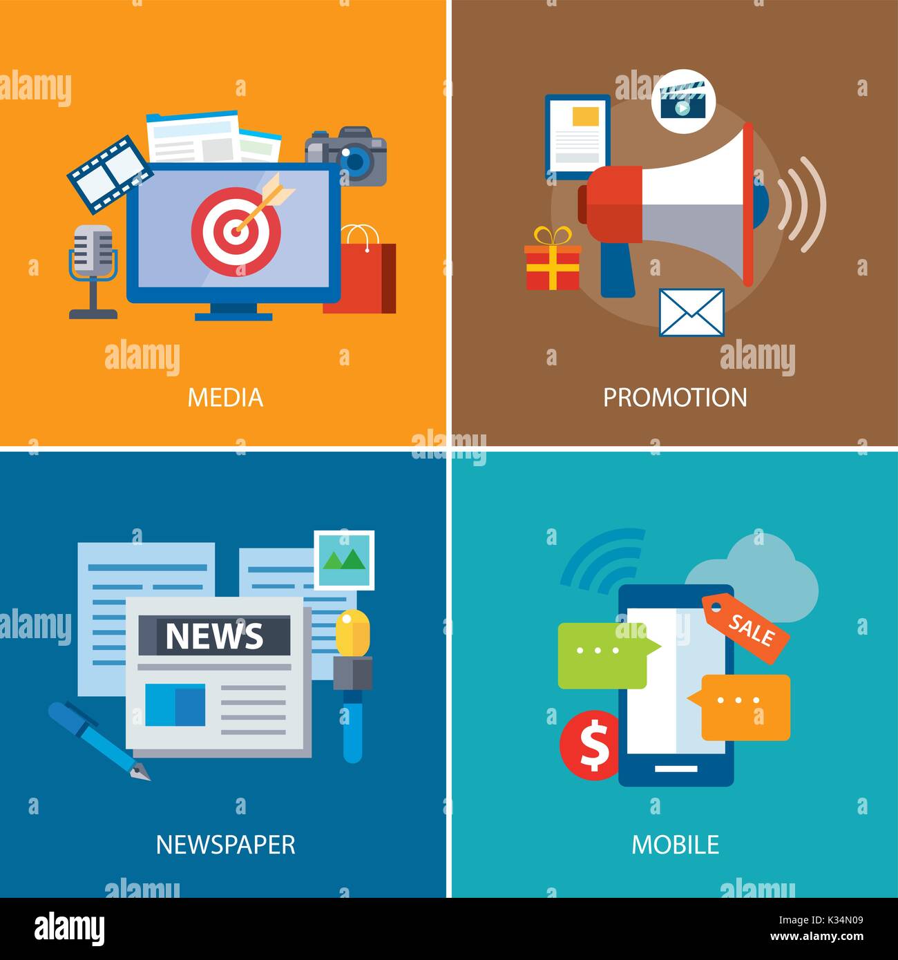 advertising and promotion flat icon design Stock Vector Image & Art - Alamy
