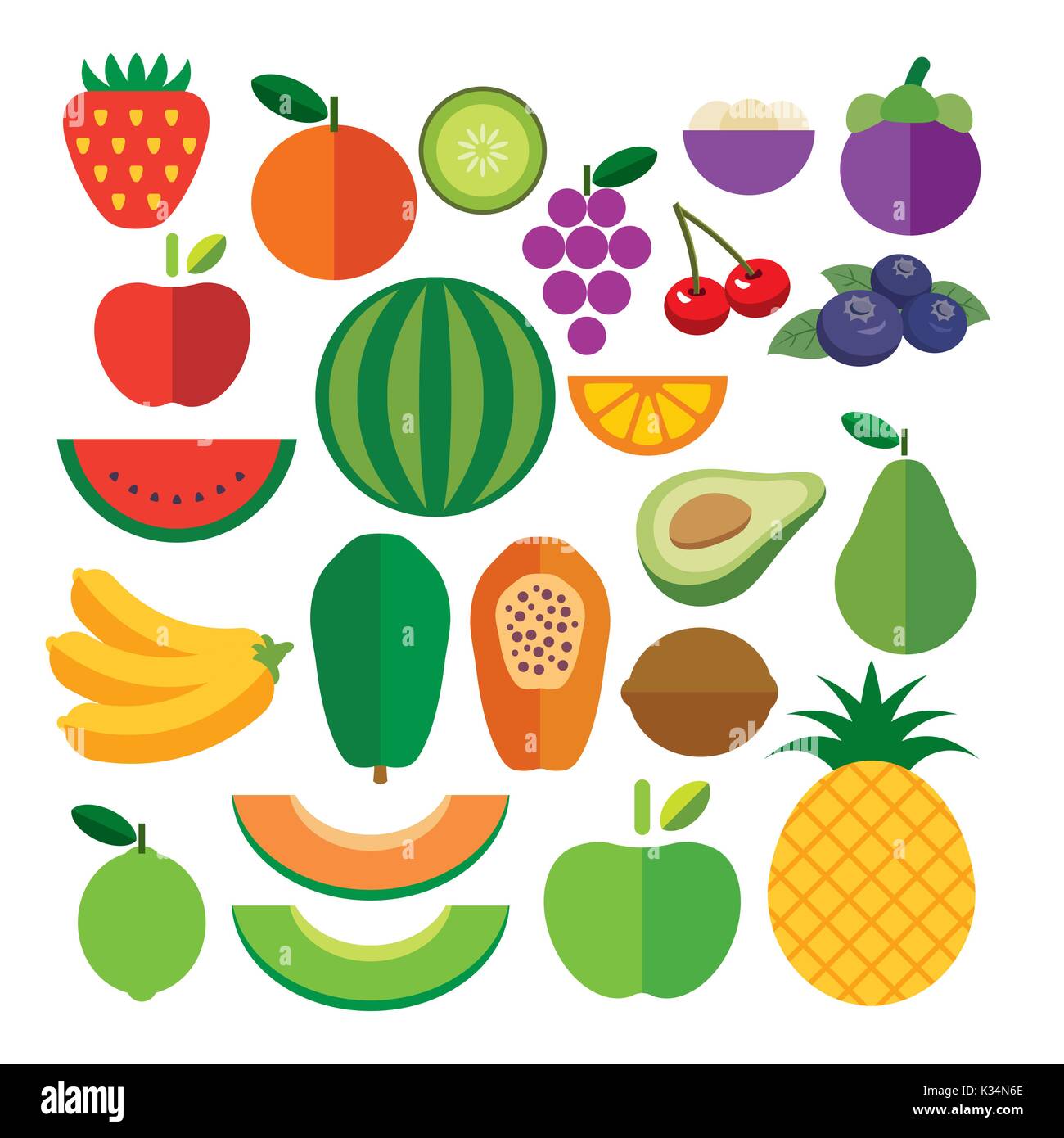 Set of fruits Stock Vector Images - Alamy