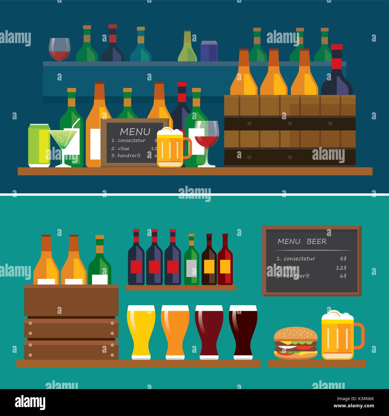 Beverages dark background Stock Vector Images - Alamy