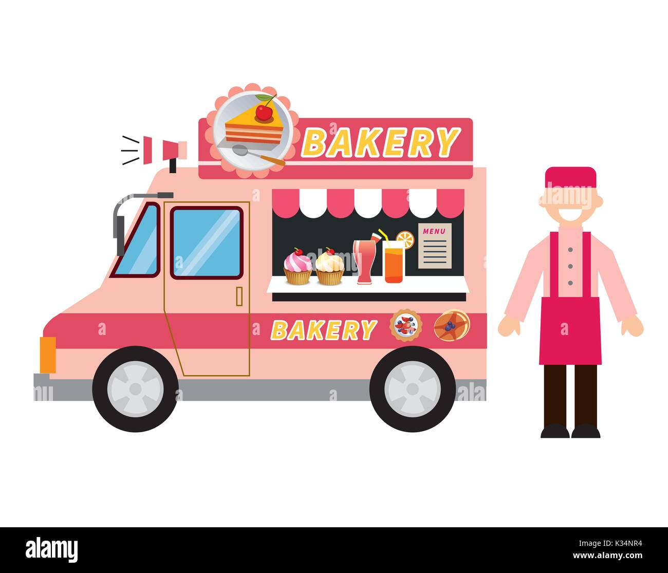Retro food van Stock Vector Images - Alamy