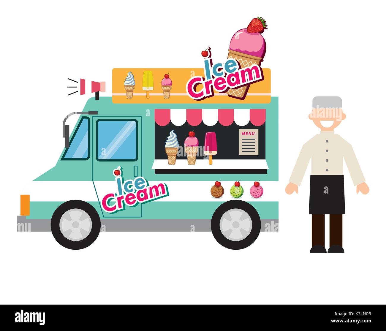 Retro food van Cut Out Stock Images & Pictures - Alamy