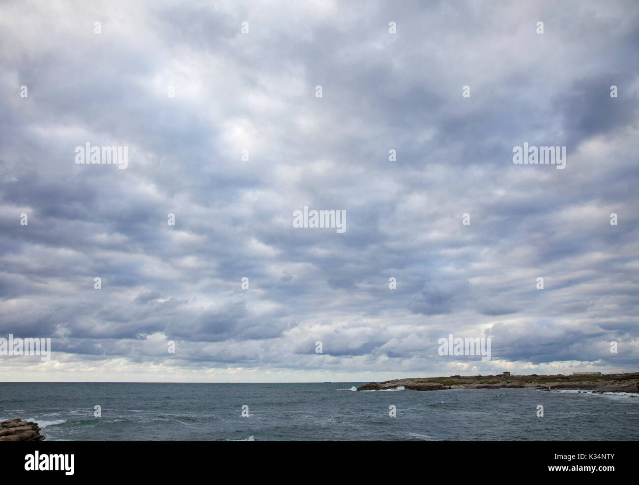 overcast sky over ocean natural weather related background Stock Photo ...