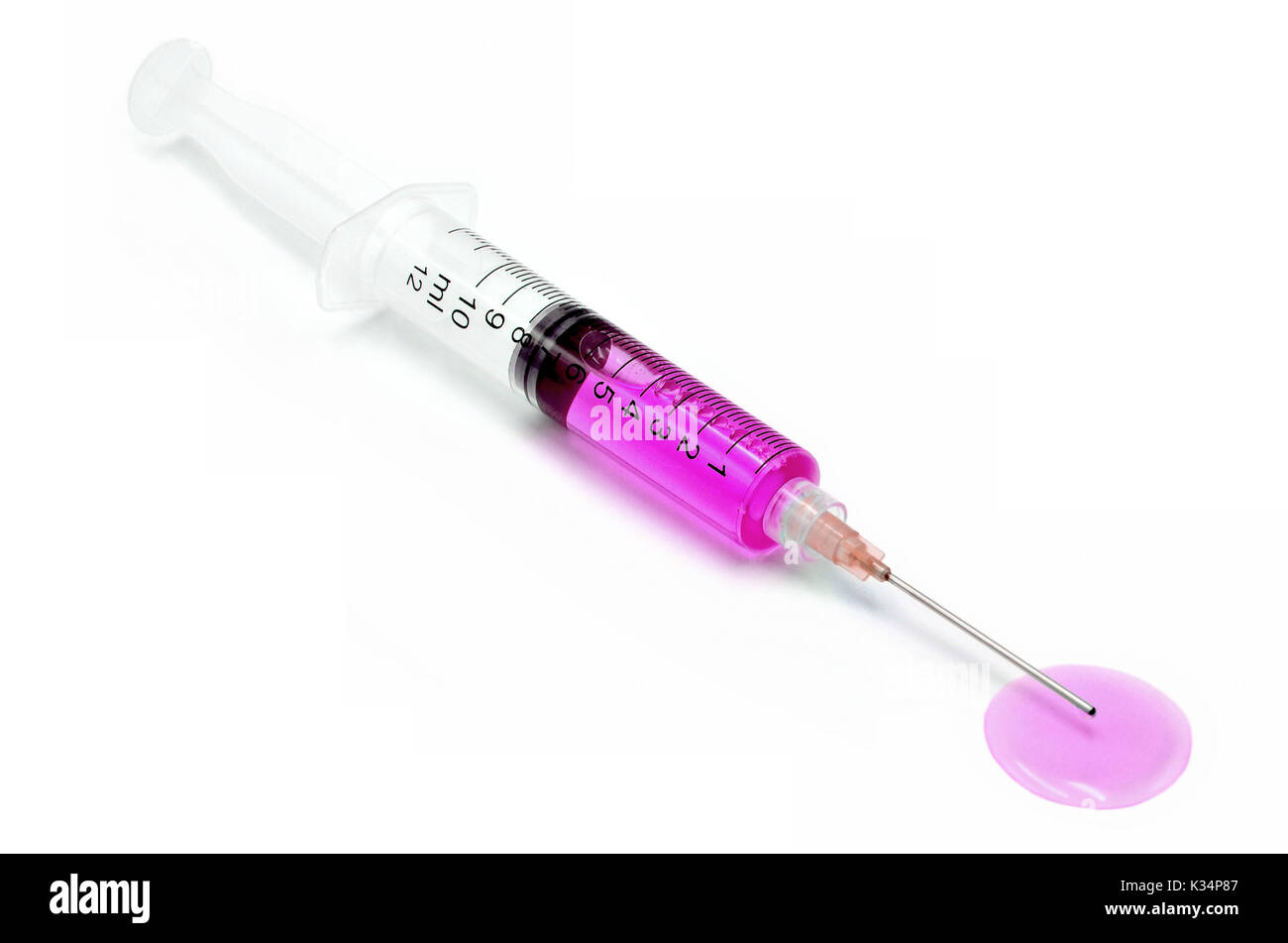 Syringe injection on white background Stock Photo - Alamy