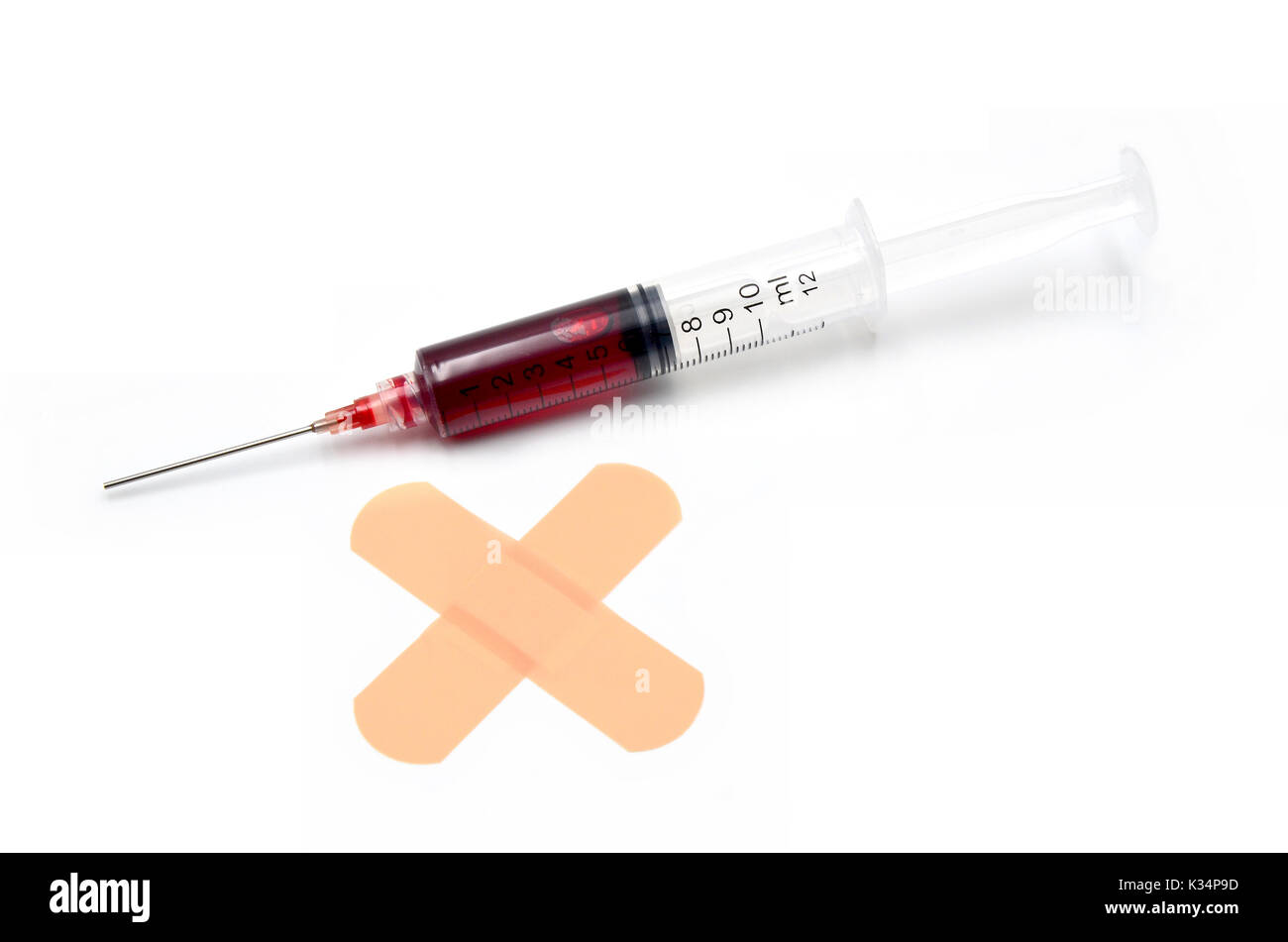Syringe injection on white background Stock Photo - Alamy