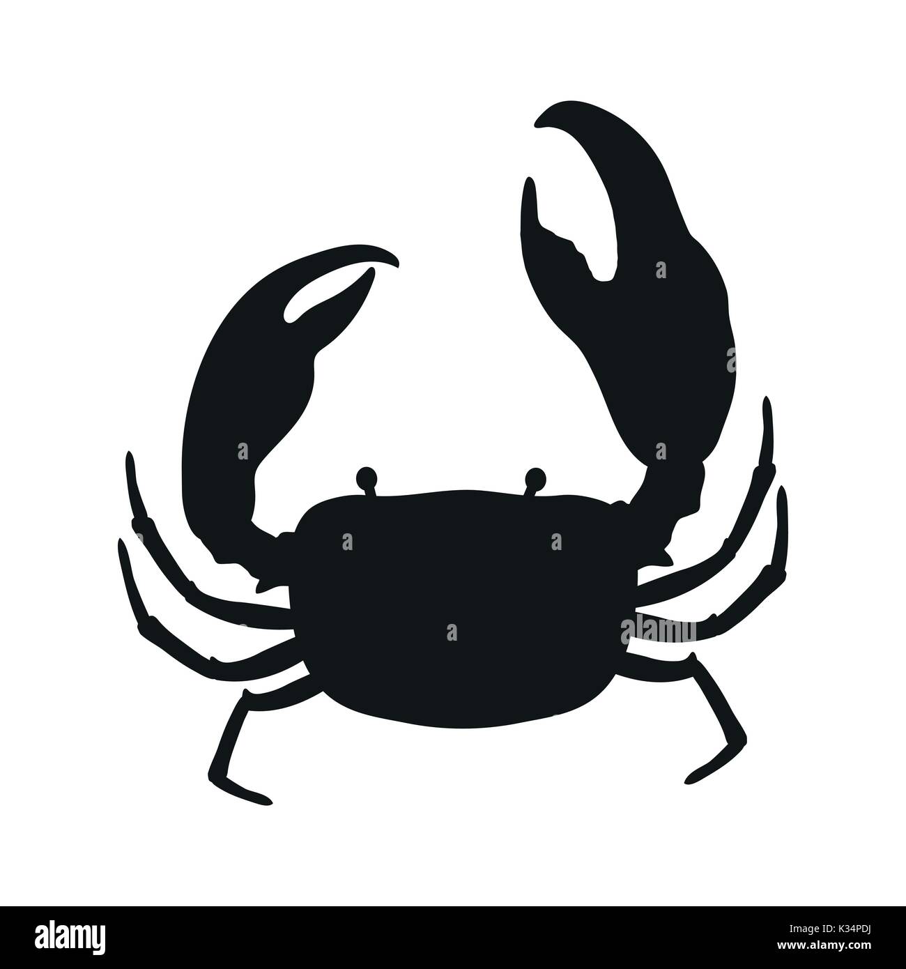 Crap icon, crab silhouette seafood shop label, isolated vector sign ...