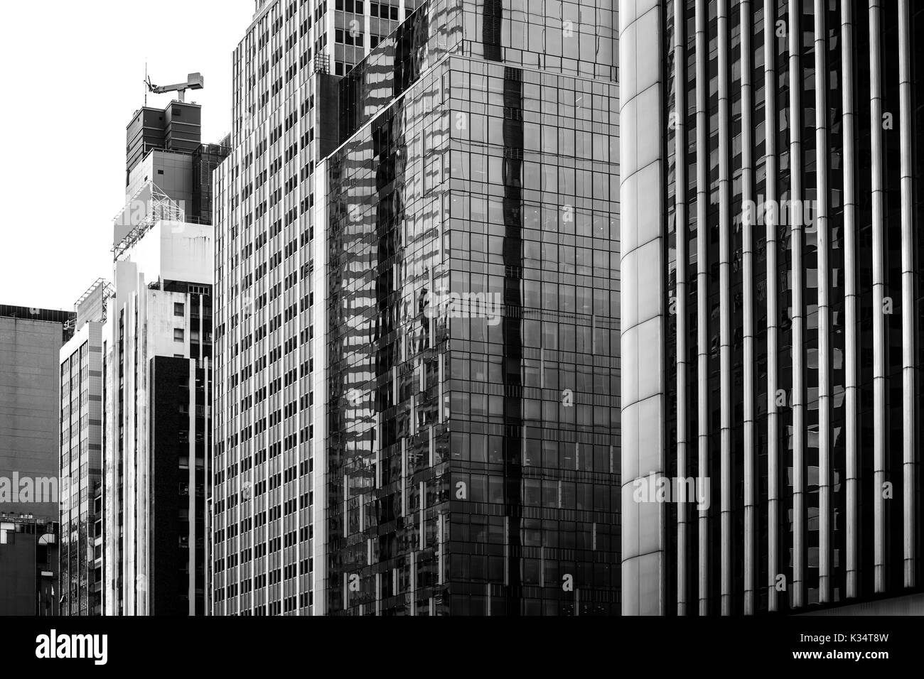 Hong Kong Modern office building with B&W color Stock Photo - Alamy