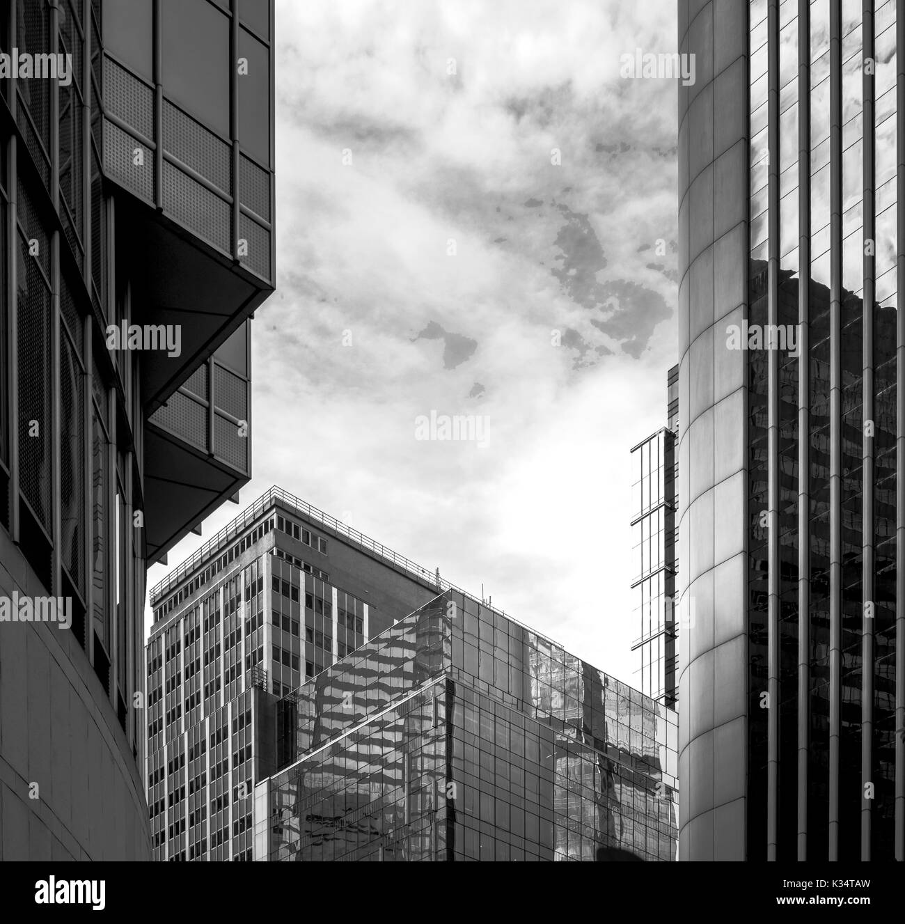 Hong Kong Modern office building with B&W color Stock Photo - Alamy