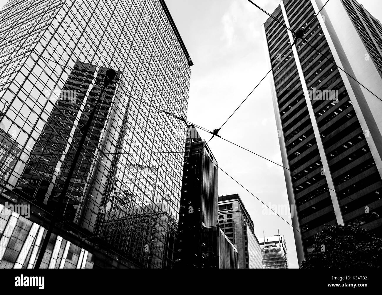 Hong Kong Modern office building with B&W color Stock Photo - Alamy