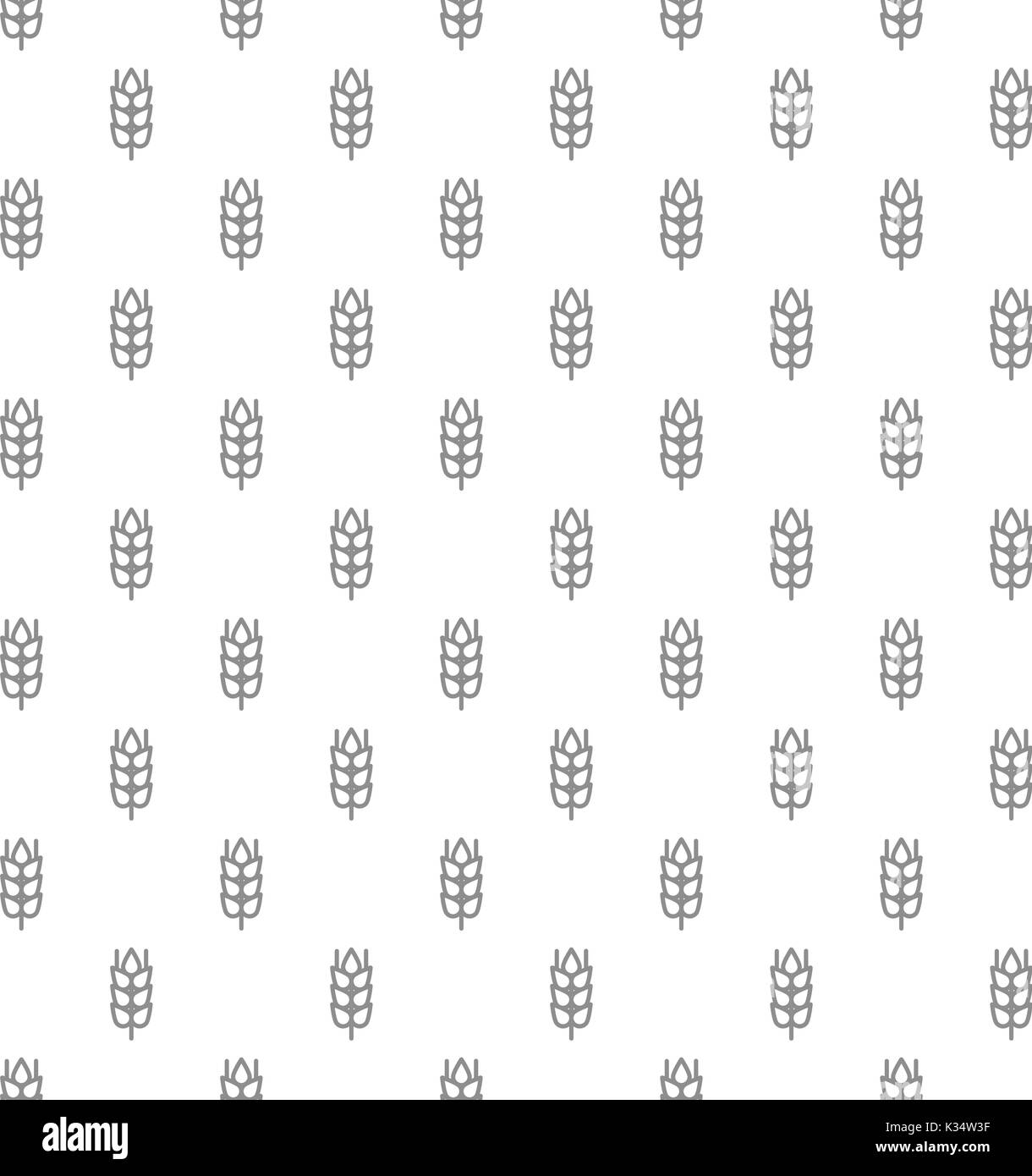Unique digital wheat ears seamless pattern with various icons and ...