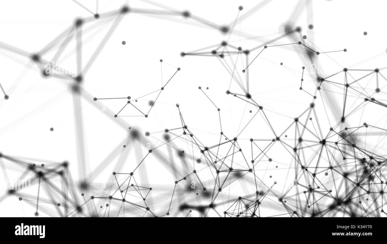 Abstract connection dots. Technology background. Digital drawing black ...
