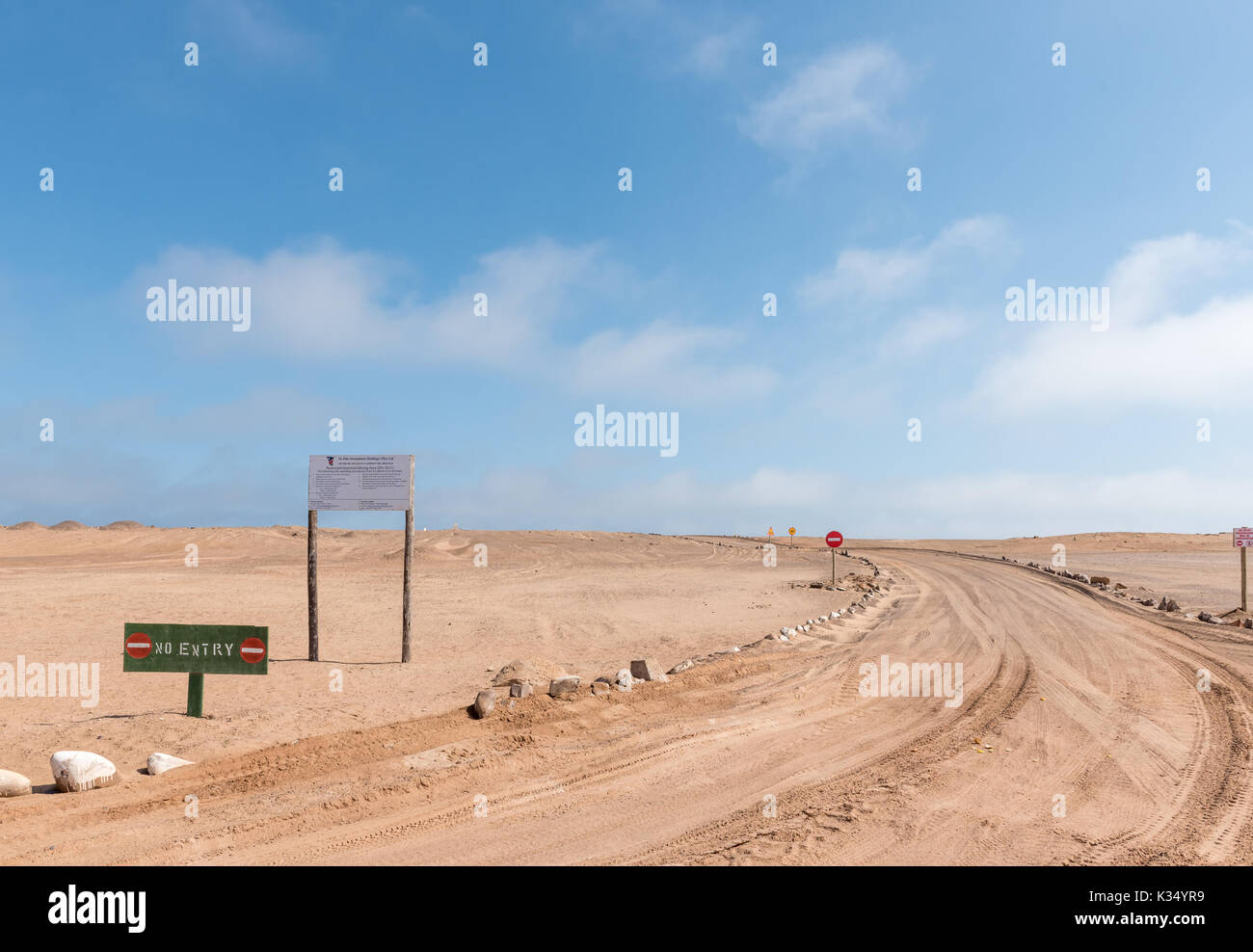 SKELETON COAST NATIONAL PARK, NAMIBIA - JUNE 28, 2017: No entry sign ...