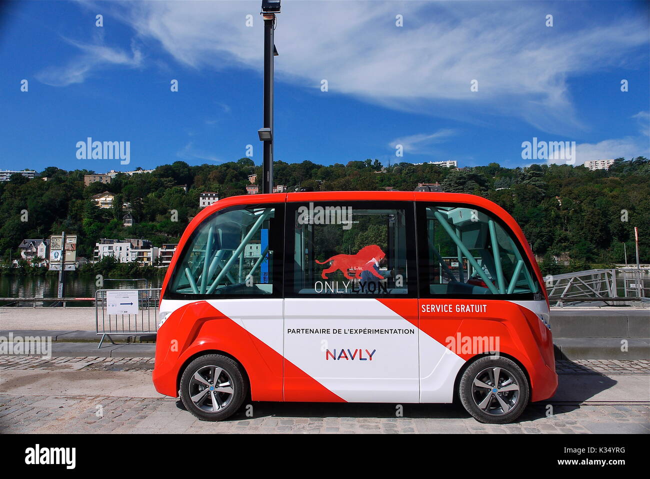 First public appearence of Navly automatic shuttle, Lyon, france Stock ...