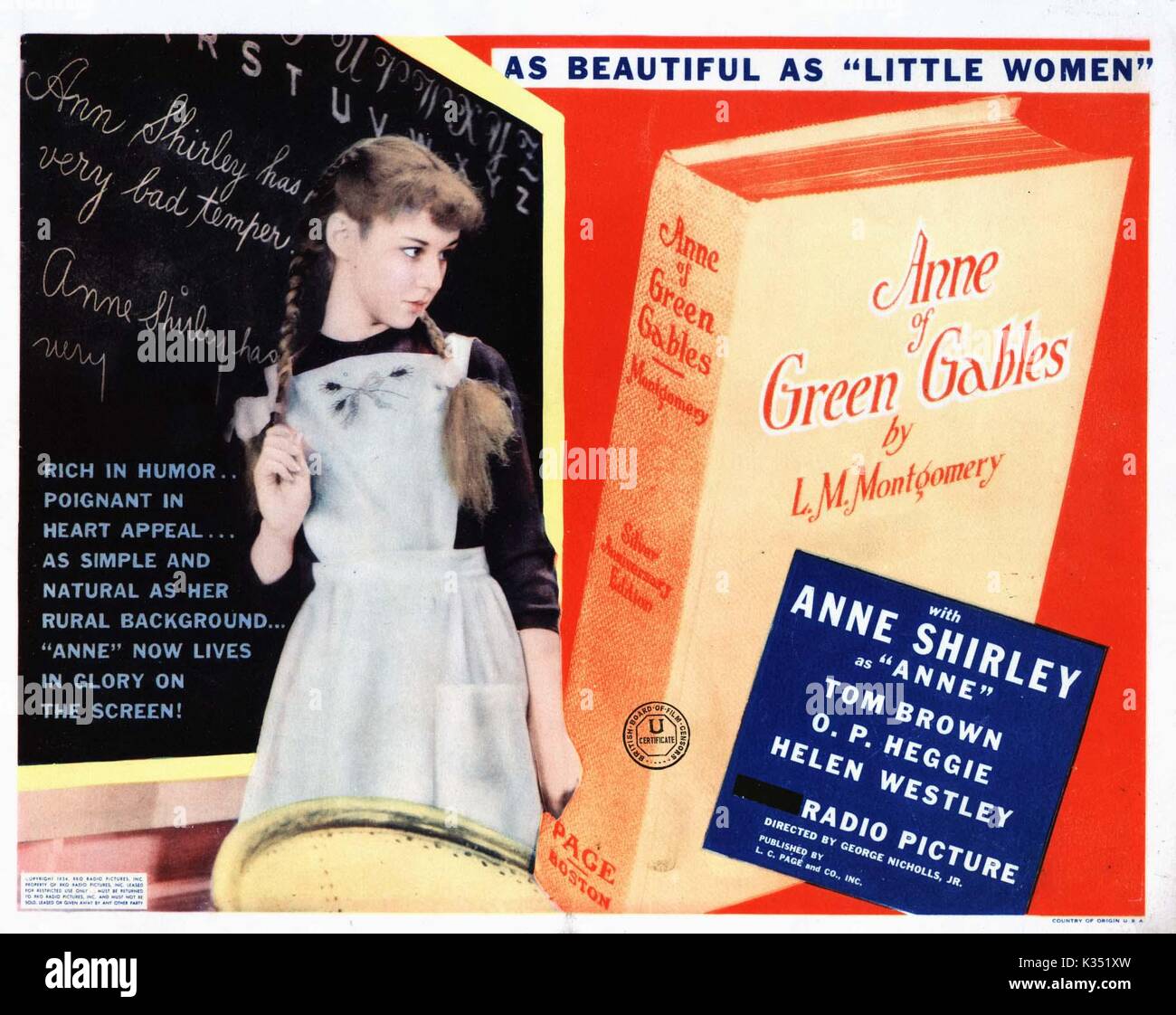 Anne of green gables 1934 film hi-res stock photography and images - Alamy