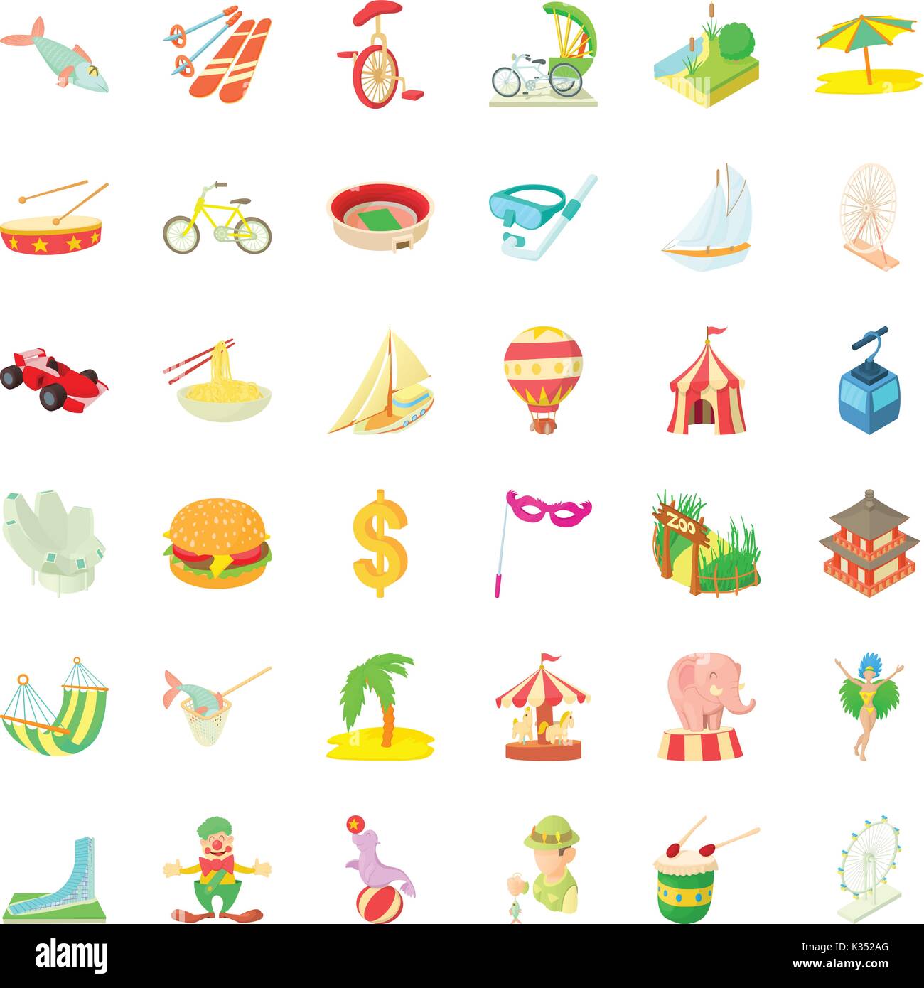 Tour icons set, cartoon style Stock Vector Image & Art - Alamy