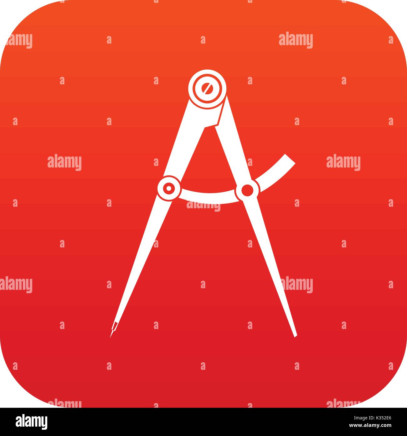 Compass tool icon digital red Stock Vector Image & Art - Alamy