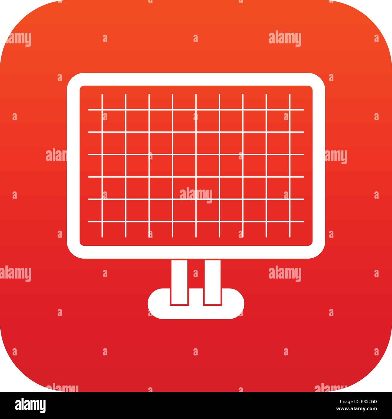 Computer monitor icon digital red Stock Vector Image & Art - Alamy