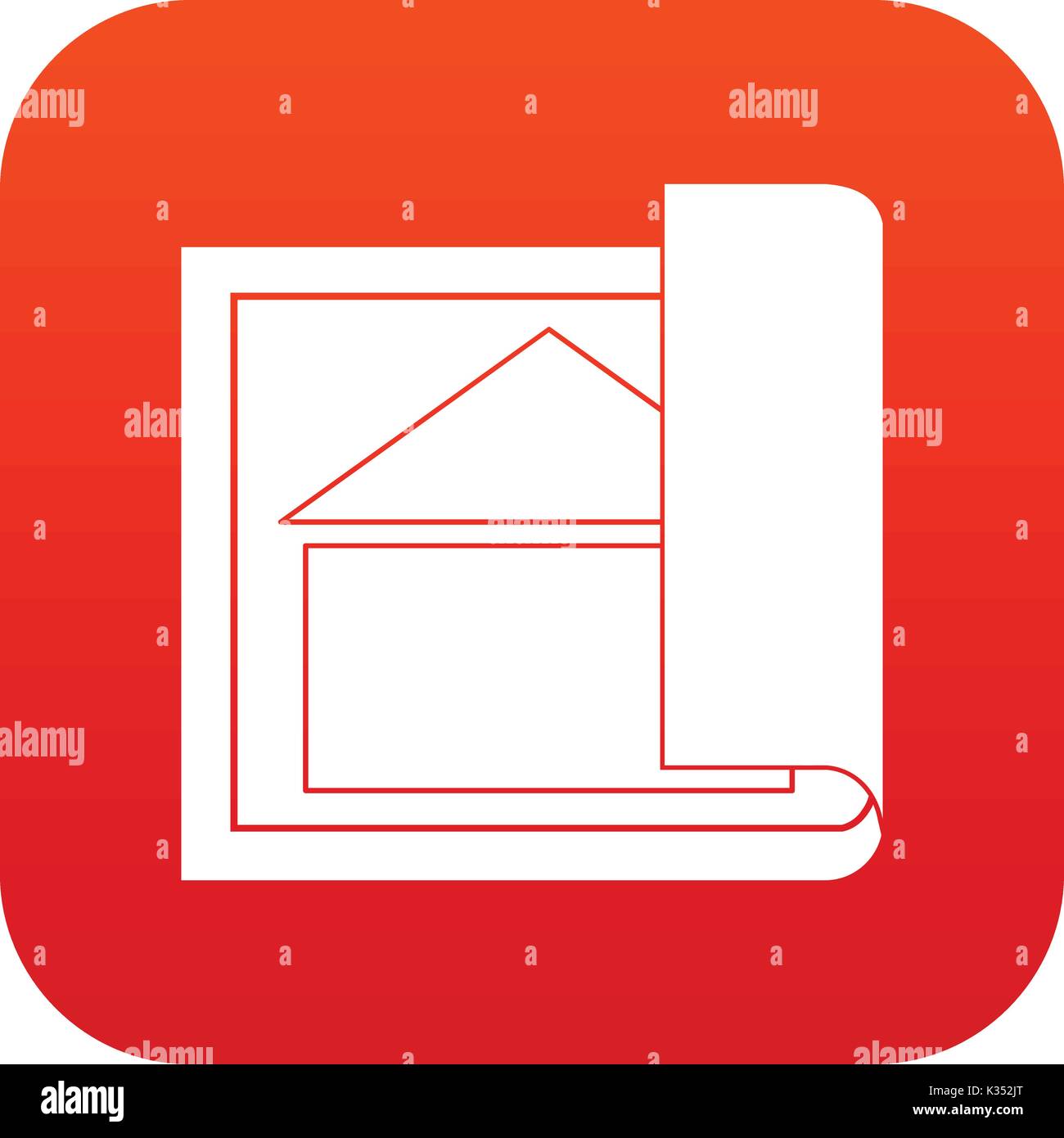Building plan icon digital red Stock Vector Image & Art - Alamy