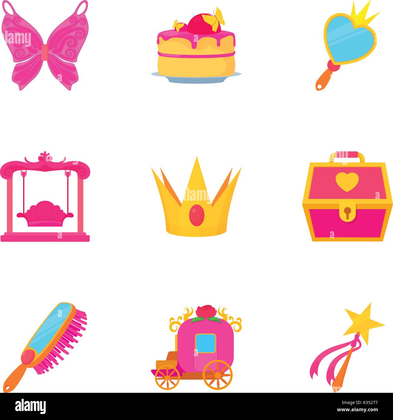 Little fairy equipment icons set, cartoon style Stock Vector Image ...