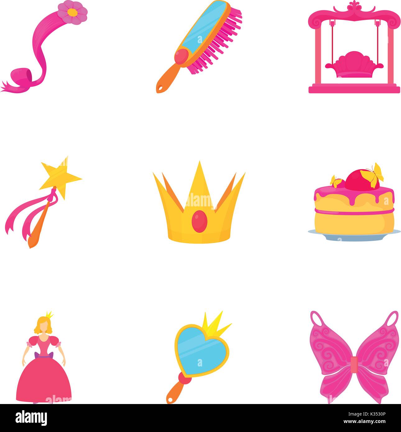 Little queen icons set, cartoon style Stock Vector Image & Art - Alamy