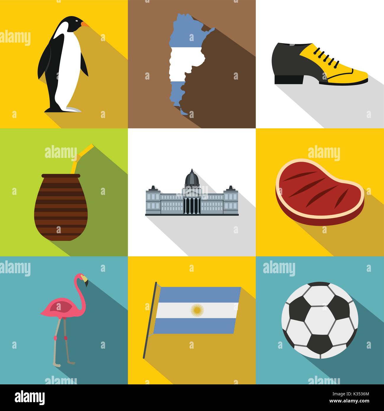 Argentina icon set, flat style Stock Vector Image & Art - Alamy