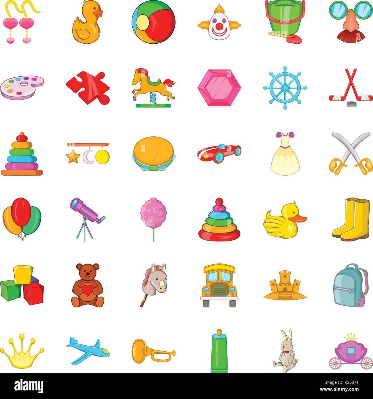 Watercolor icons set, cartoon style Stock Vector Image & Art - Alamy