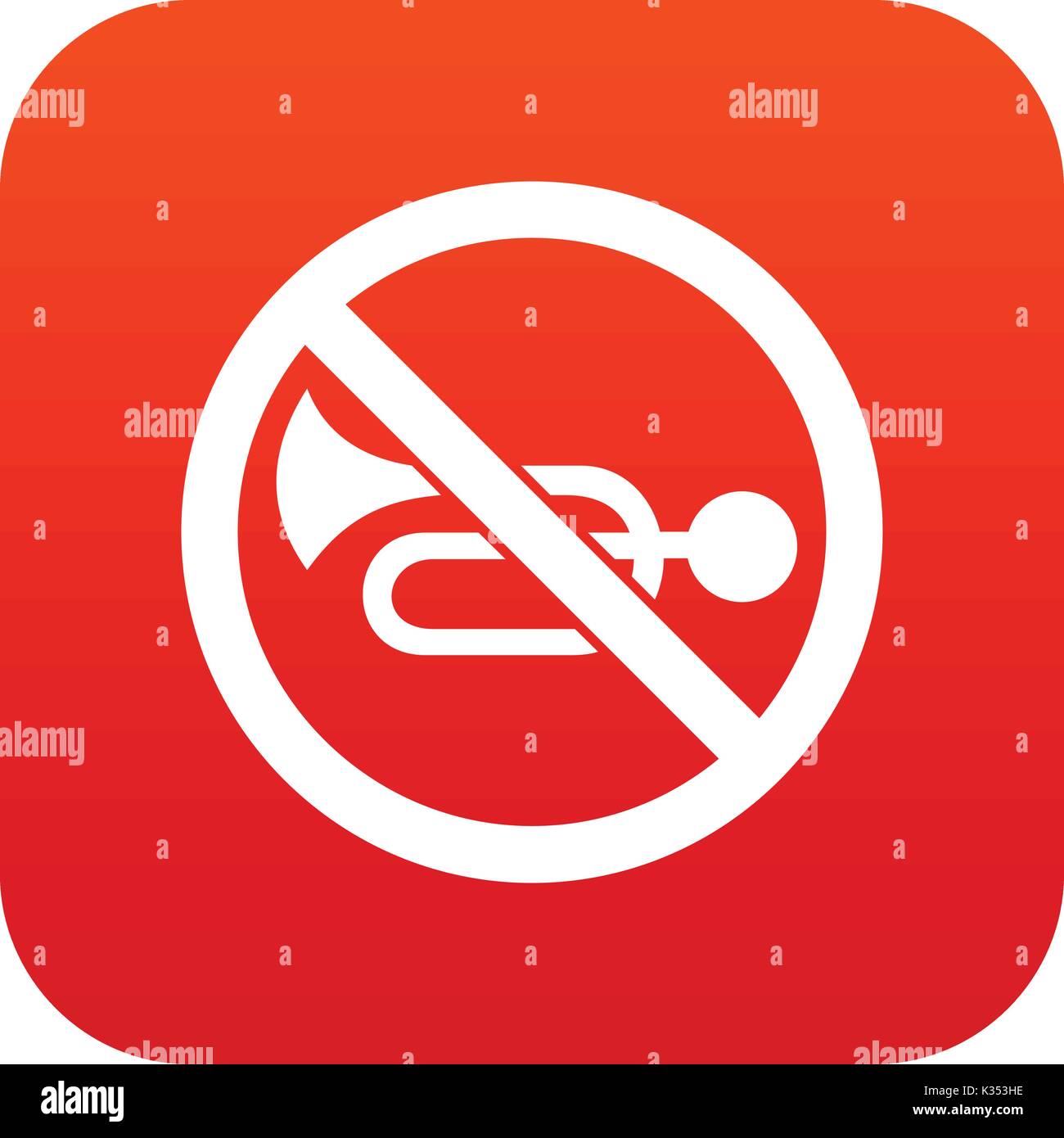 No horn traffic sign icon digital red Stock Vector Image & Art - Alamy