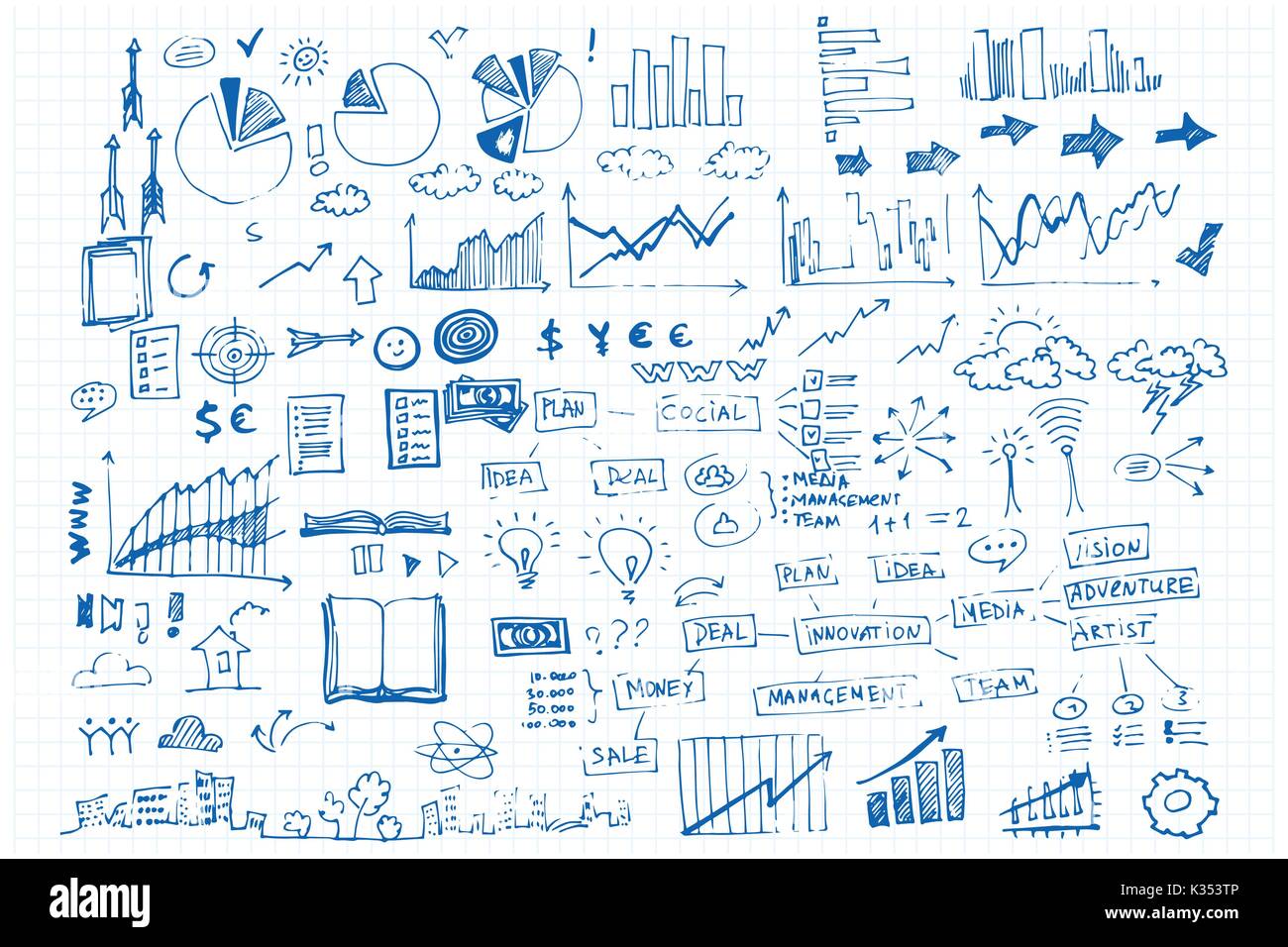 Hand doodle business doodles hi-res stock photography and images - Alamy