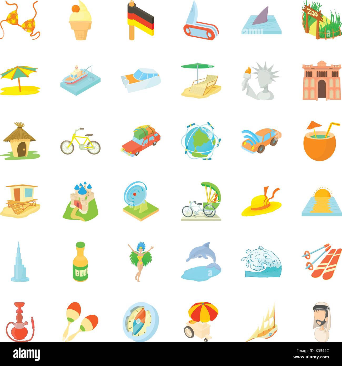 Good journey icons set, cartoon style Stock Vector Image & Art - Alamy
