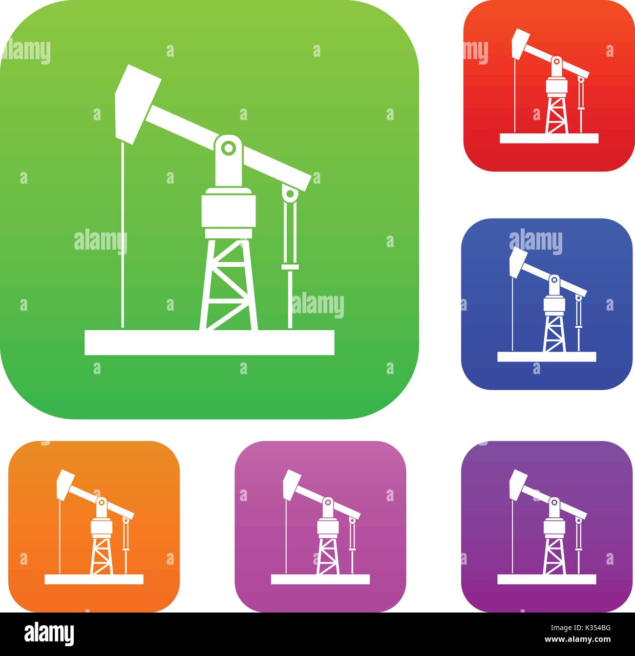 Oil pump set collection Stock Vector Image & Art - Alamy