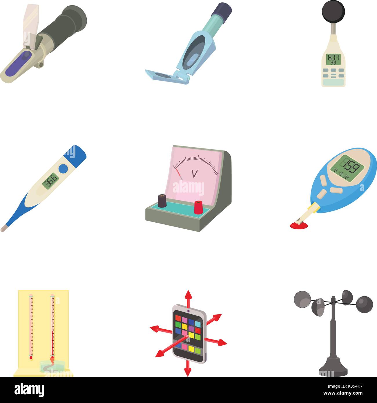 Electronic instrument icons set, cartoon style Stock Vector Image & Art ...