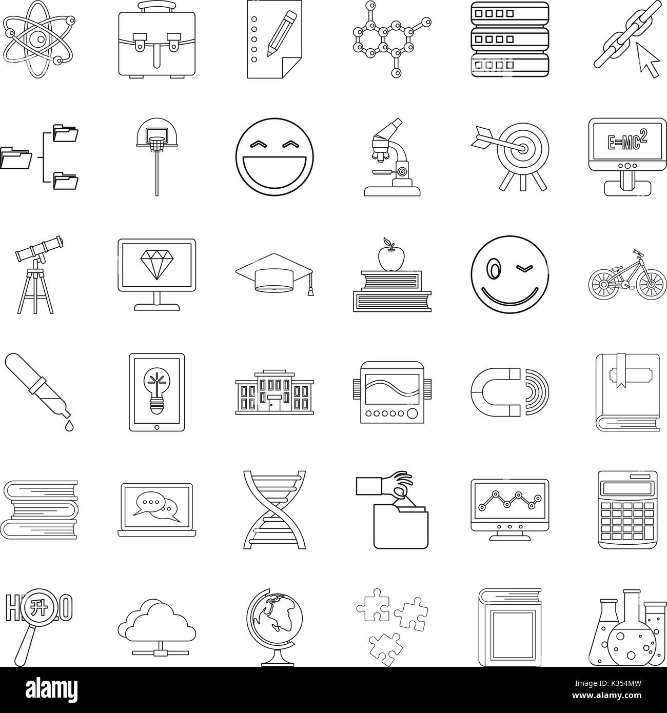 Diploma icons set, outline style Stock Vector Image & Art - Alamy
