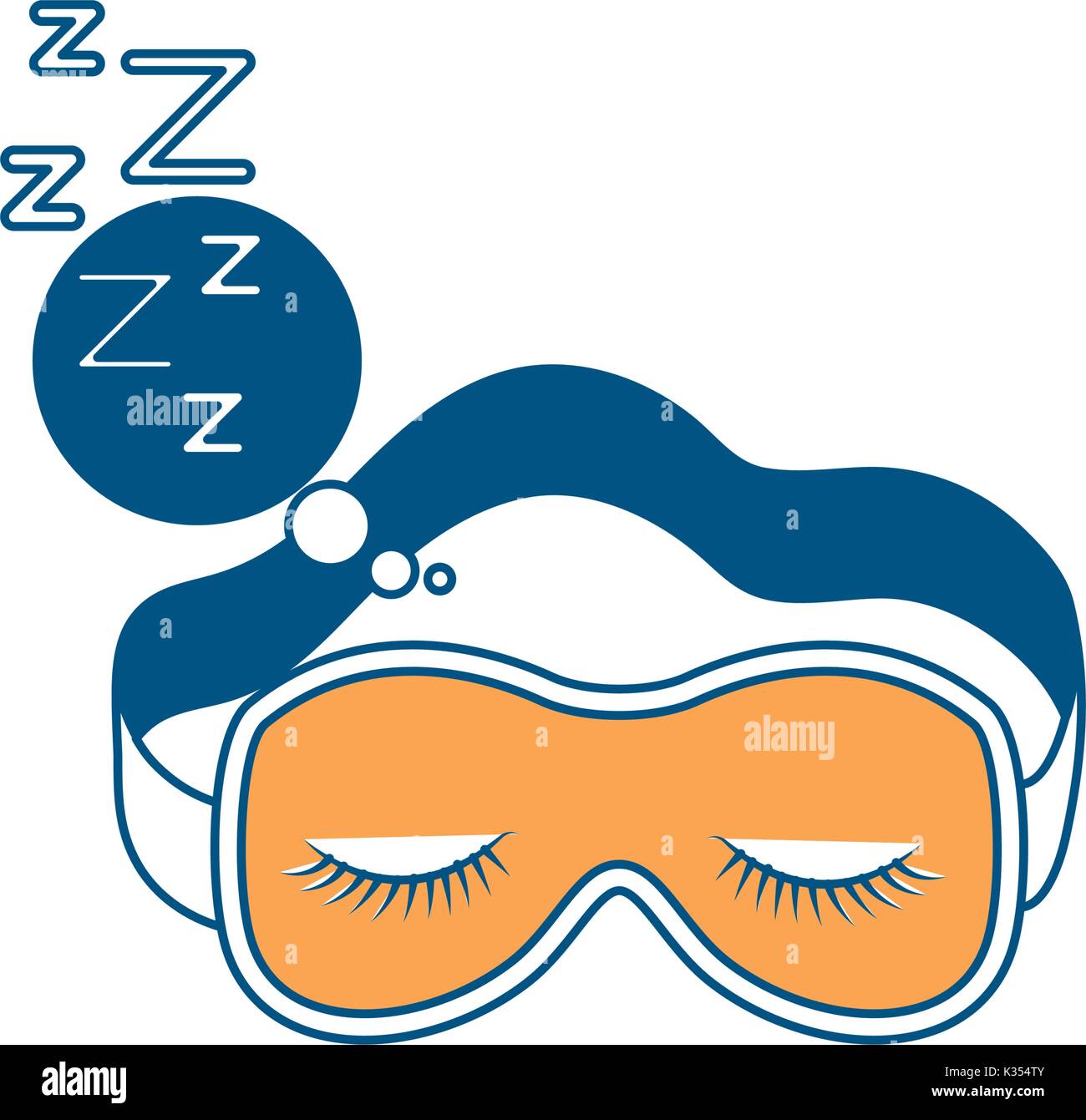 sleep mask with snoring sign in bubble callout color section silhouette ...