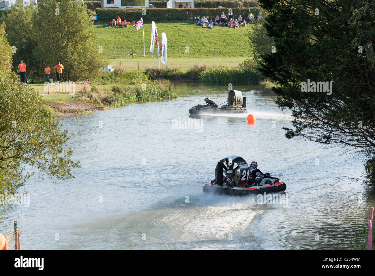 Hovercraft racing at the Gang Warily circuit at Blackfield southern ...