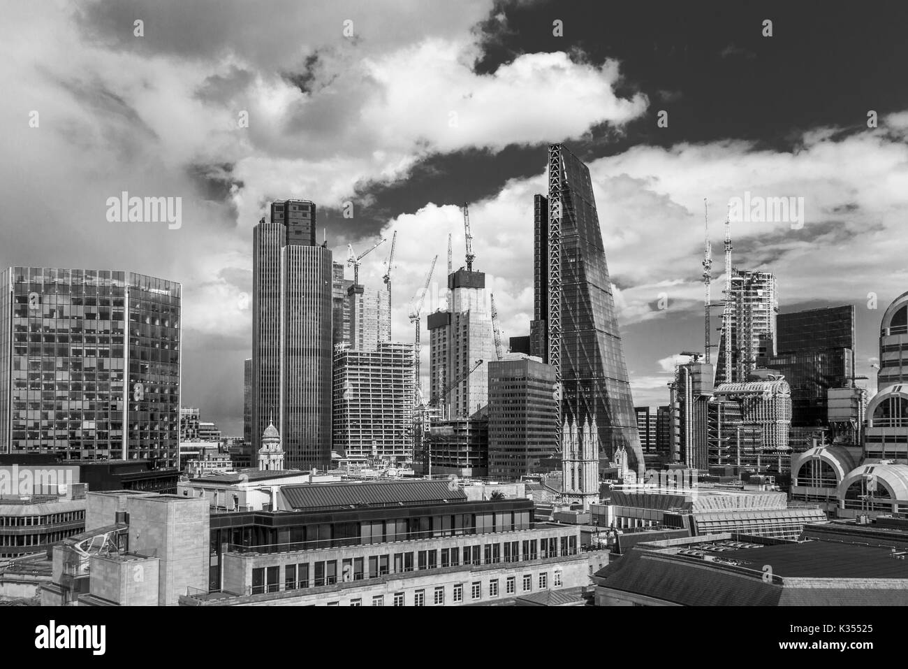 New construction in the City of London financial district as tower ...