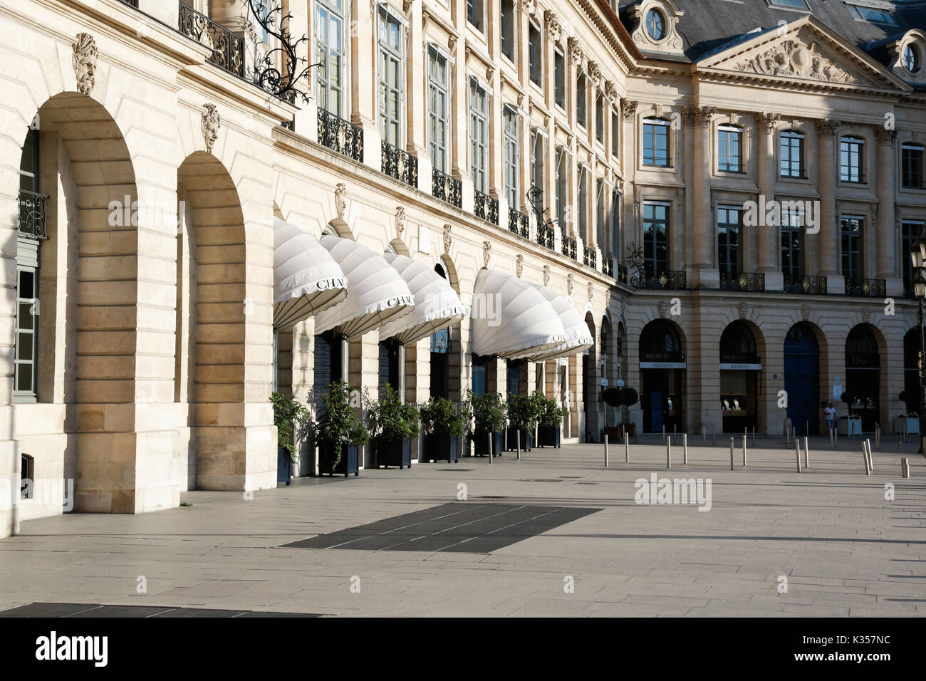 Paris, France:outdoor view of Place Vendome, big square famous for its ...