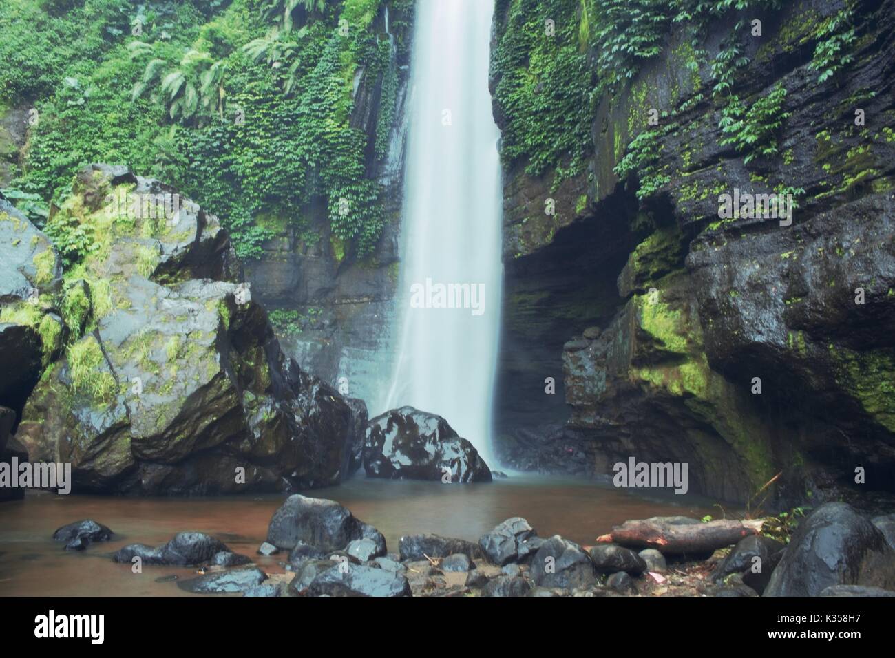 Water wall Coban Talun, in Malang Indonesia Stock Photo - Alamy