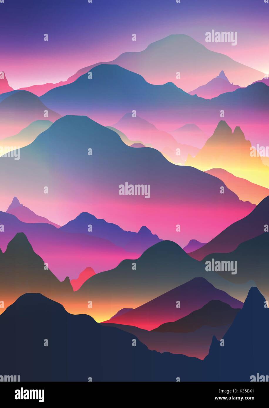 Abstract Neon Mountain Background - Vector Illustration Stock Vector ...