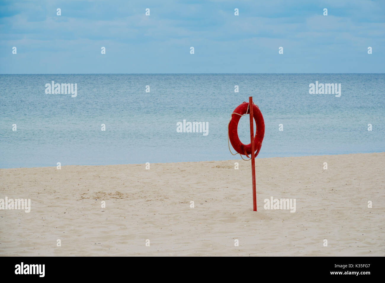 Lifebuoy on a sea background Stock Photo - Alamy
