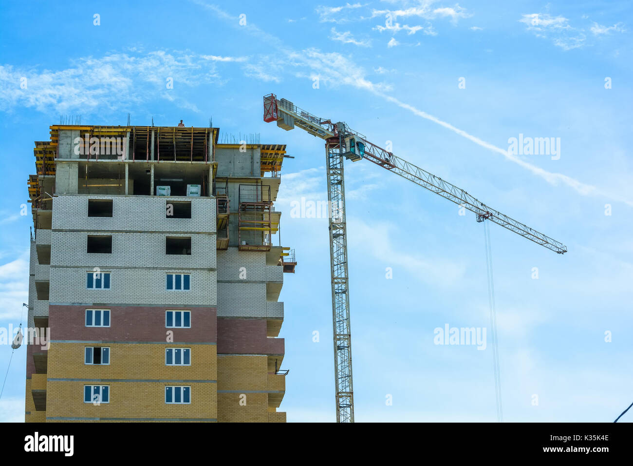 Construction of the new moden residential buildings and crane Stock ...