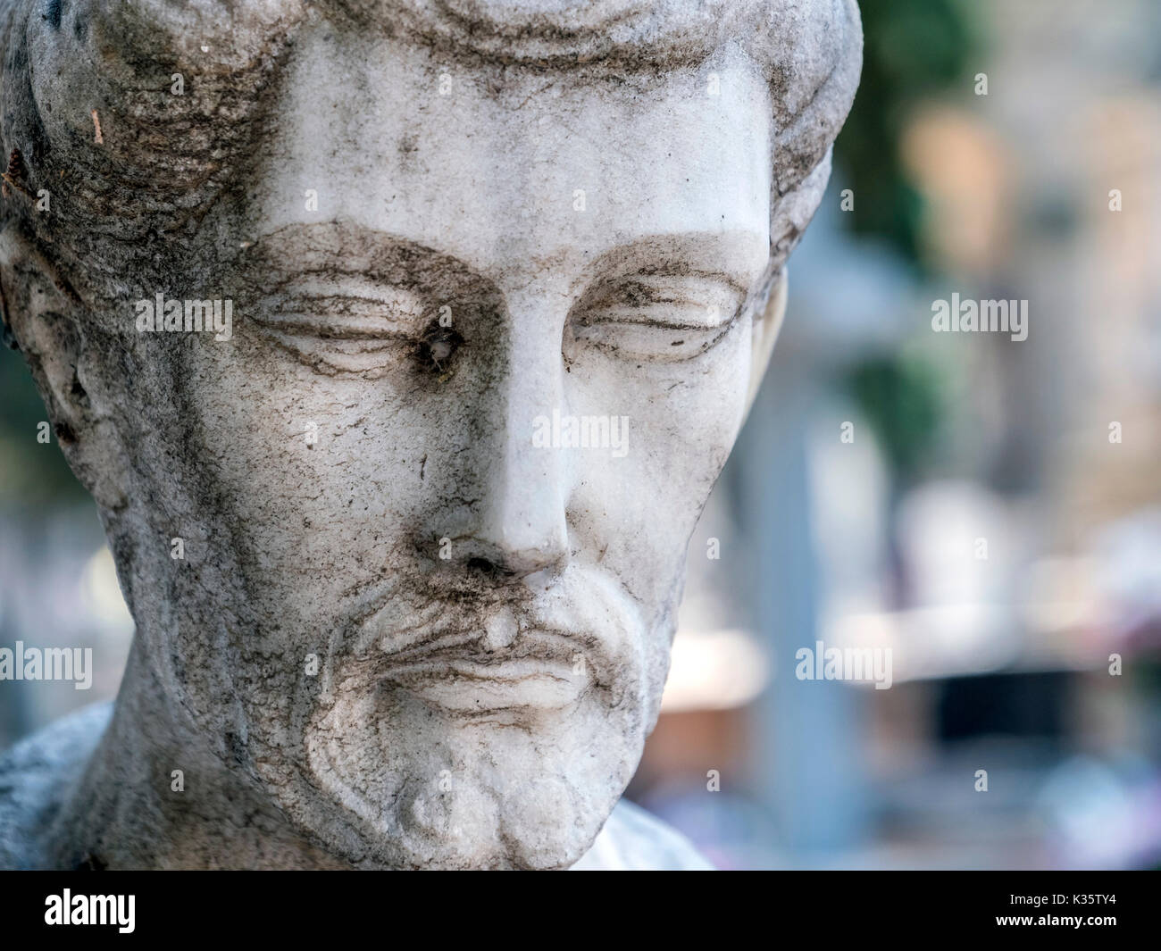 Human stone figure in Cemetery, Andalusia, Spain Stock Photo - Alamy