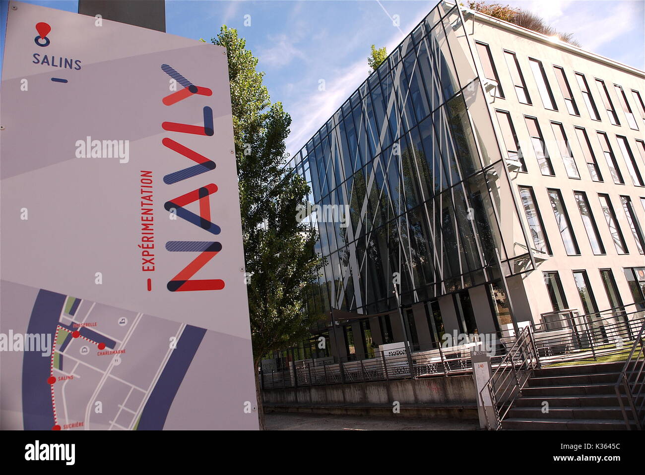 First public appearence of Navly automatic shuttle, Lyon, france Stock ...