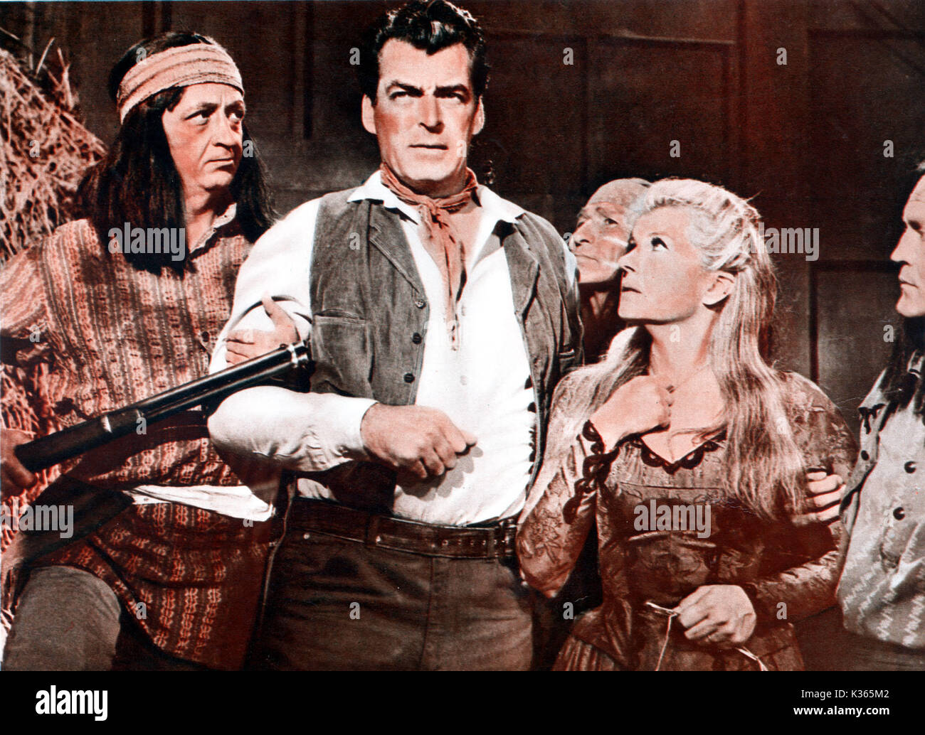 APACHE UPRISING RORY CALHOUN AND CORINNE CALVET Date: 1966 Stock Photo ...