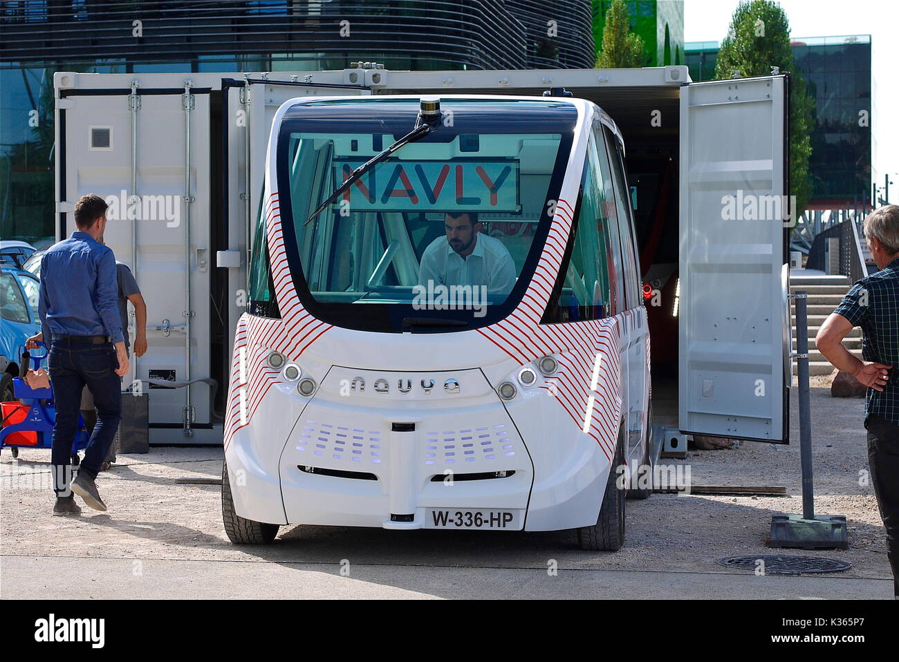 First public appearence of Navly automatic shuttle, Lyon, france Stock ...